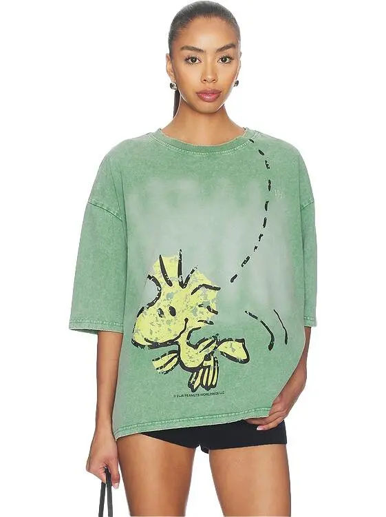 VINTAGE HEAVY X Peanuts Woodstock Graphic T-shirt - Green