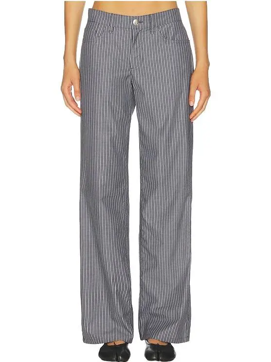 Rag & Bone Low-rise Stripe Poplin Pant - Salute Stripe