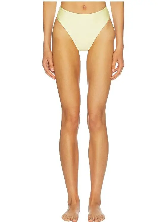 Tularosa Emeline High Waist Bikini Bottom - Butter Yellow