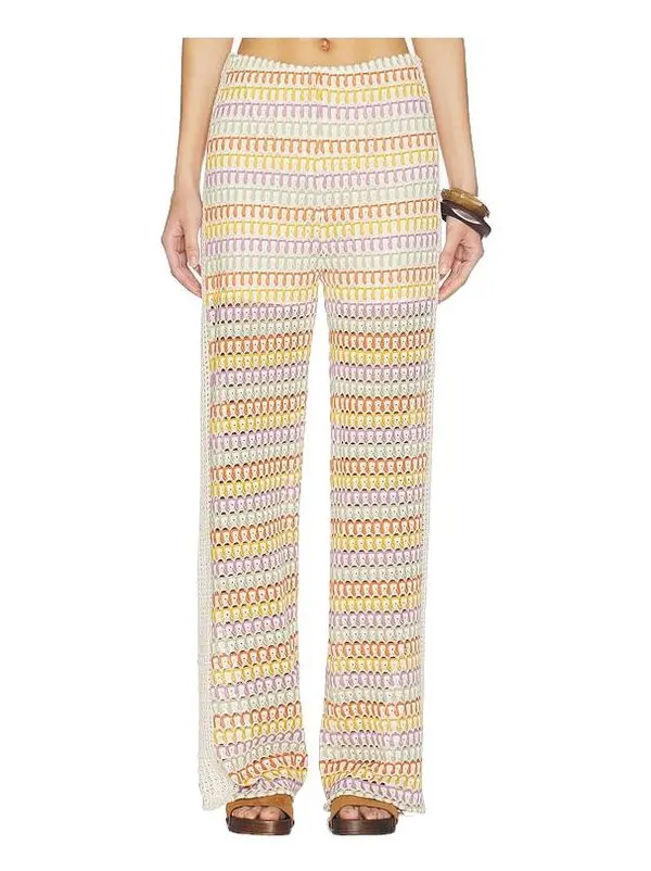 Central Park West Crochet Mid Rise Pants - Rainbow
