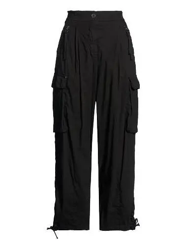 Masnada Cargo Pants In Cotton, Linen, And Elastane - Black