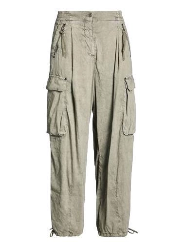 Masnada Cargo Pants In Cotton, Linen, And Elastane - Green