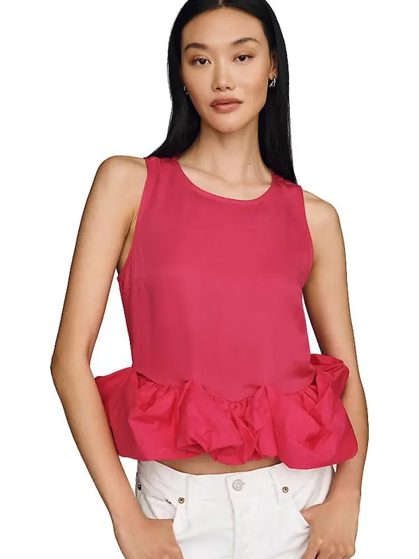 SIEMPRE Ruffle Hem Top - Pink