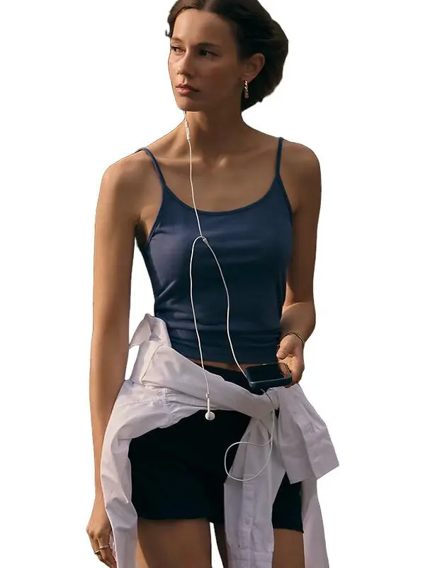 Anthropologie Surrey Strappy Scoop Tank Top - Crown Blue