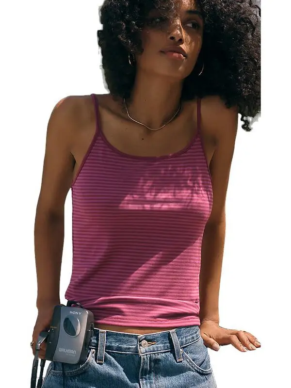 Anthropologie Surrey Strappy Scoop Tank Top - Purple Stripe
