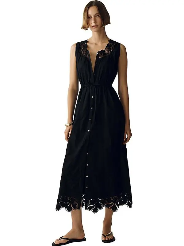 Rails Lorina Cotton Cutwork Maxi Dress - Black