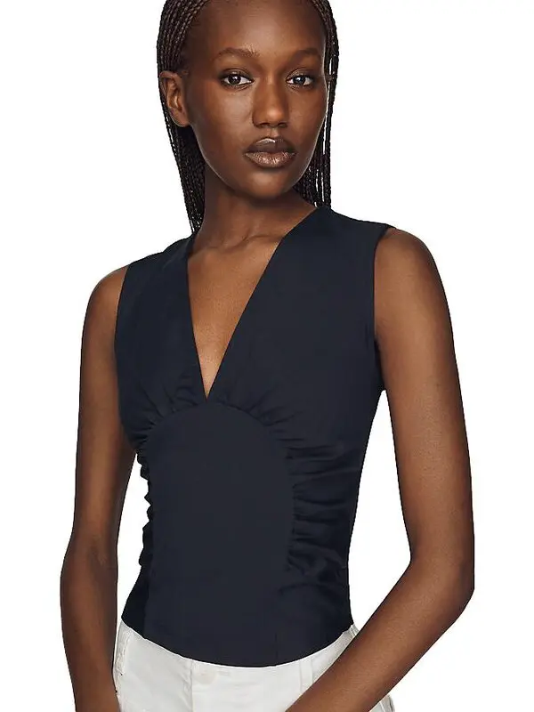 Maeve Plunge Corset-style Top - Caviar