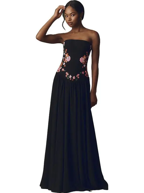 HELSI Carole Strapless Embellished Maxi Dress - Black