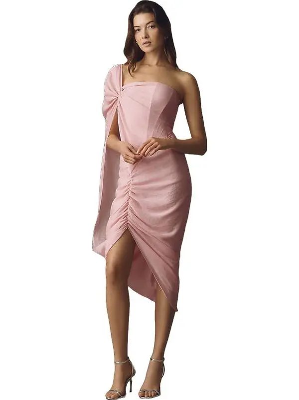 Bhldn Asymmetrical Draped Maxi Dress - Pink
