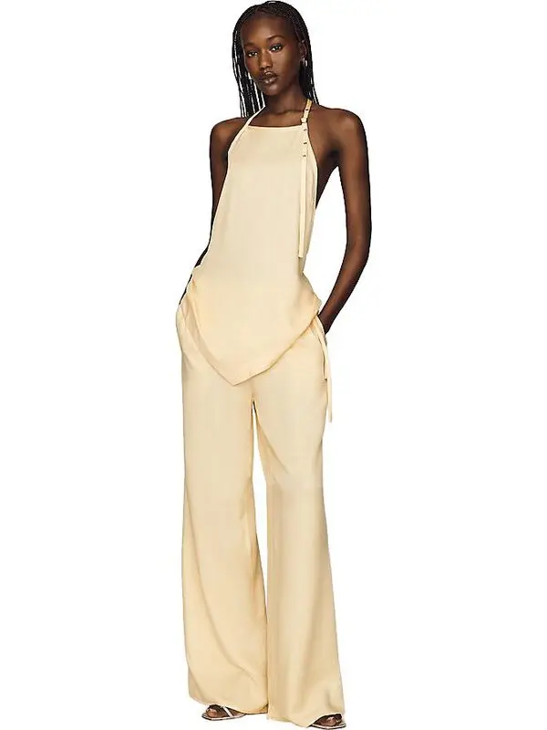 Maeve Silken Wide-leg Pants - Golden Haze