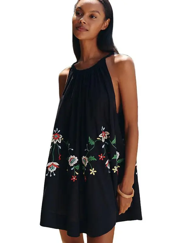 CELANDINE Vara Swing Dress - Black Pattern