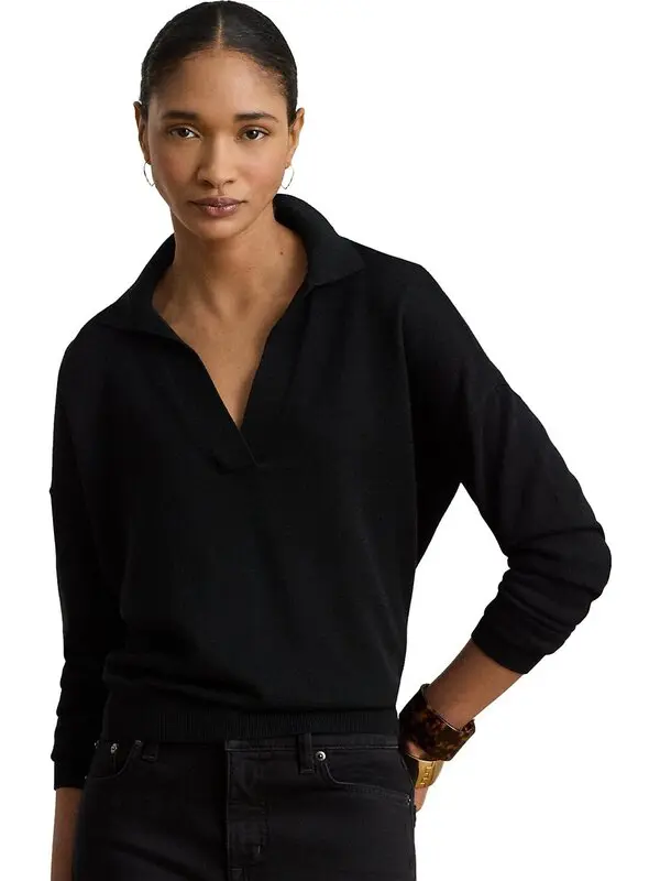 Ralph Lauren Cotton-modal Polo Sweater - Black