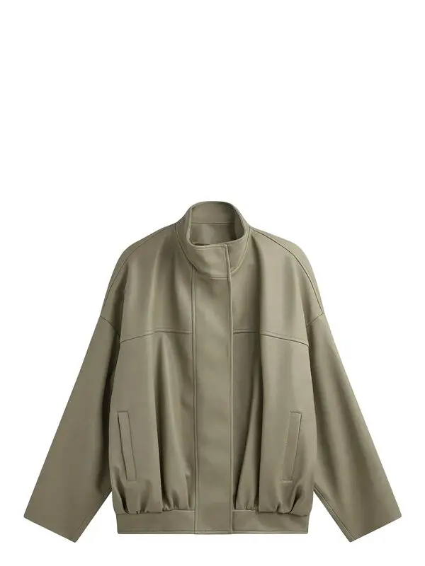 THE FRANKIE SHOP Veren Faux Leather Oversized Jacket - Green