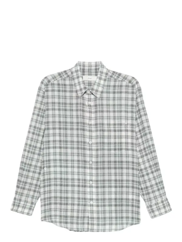 DUNST Check-pattern Long-sleeve Shirt - Green