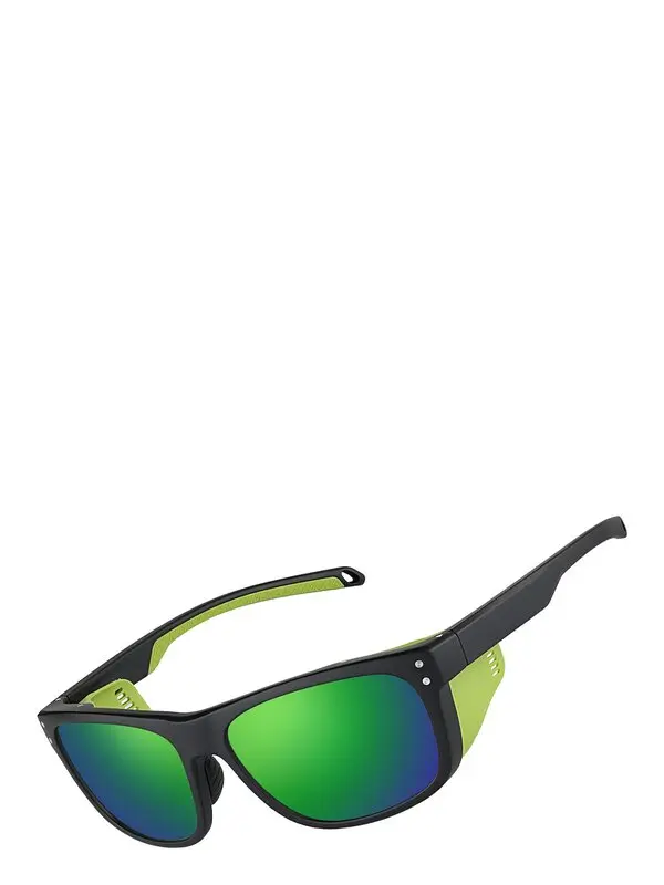 Zenni Sporty Square Plastic Full Rim Eyeglasses With Removable Strap - Black