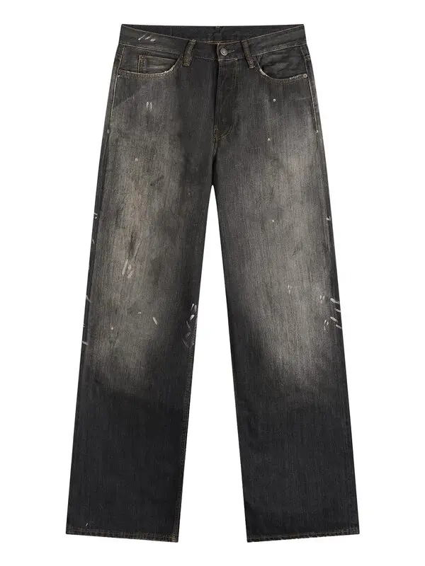 Acne Studios 1981 Trafalgar Wash Wide Leg Jeans - Black