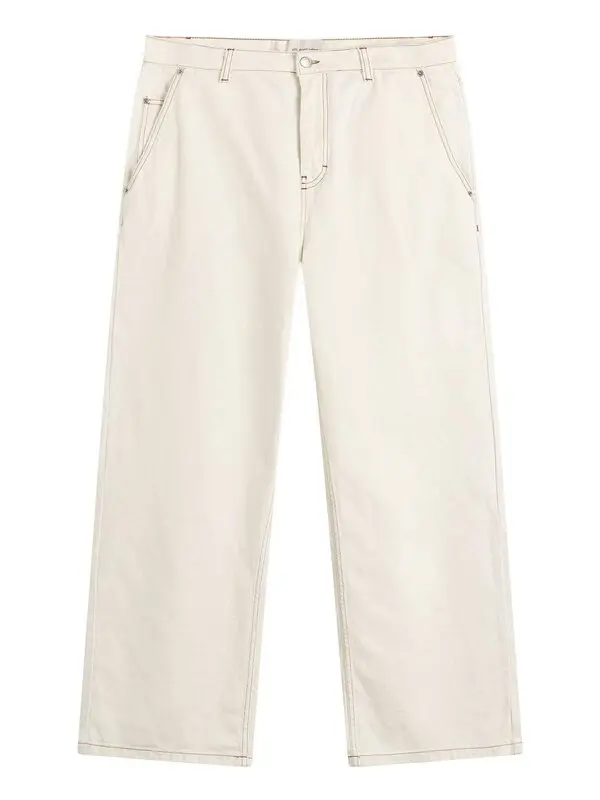 Ami Light Wash Wide Leg Jeans - White