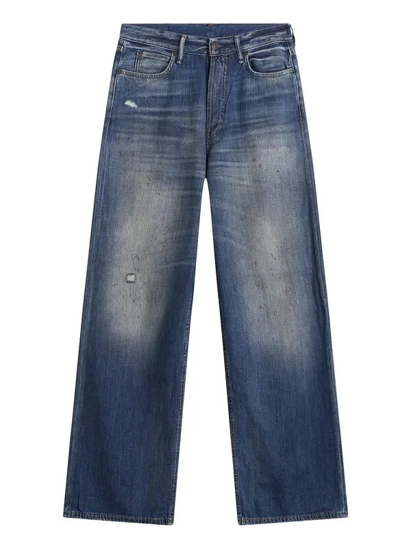 Acne Studios 1981 Trafalgar Wash Wide Leg Jeans - Mid Blue