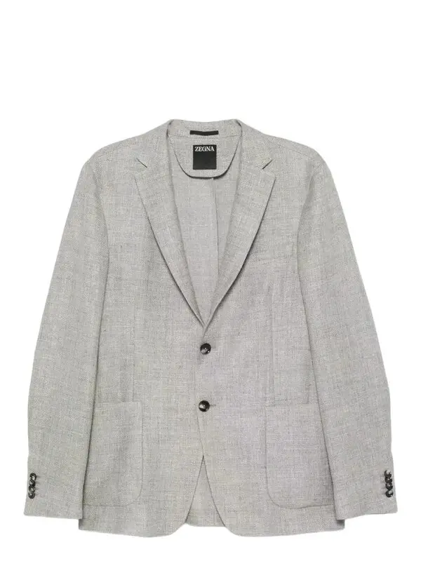 Zegna Notched-lapel Single-breasted Blazer - Grey