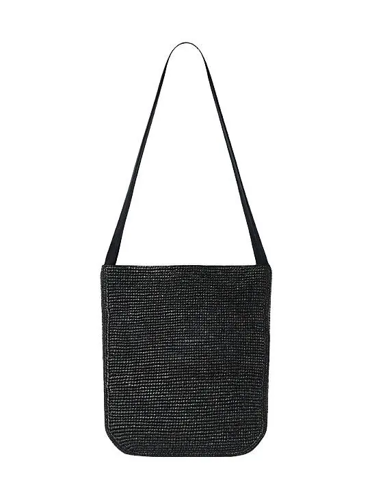 THE ROW Raffia Shoulder Bag - Black