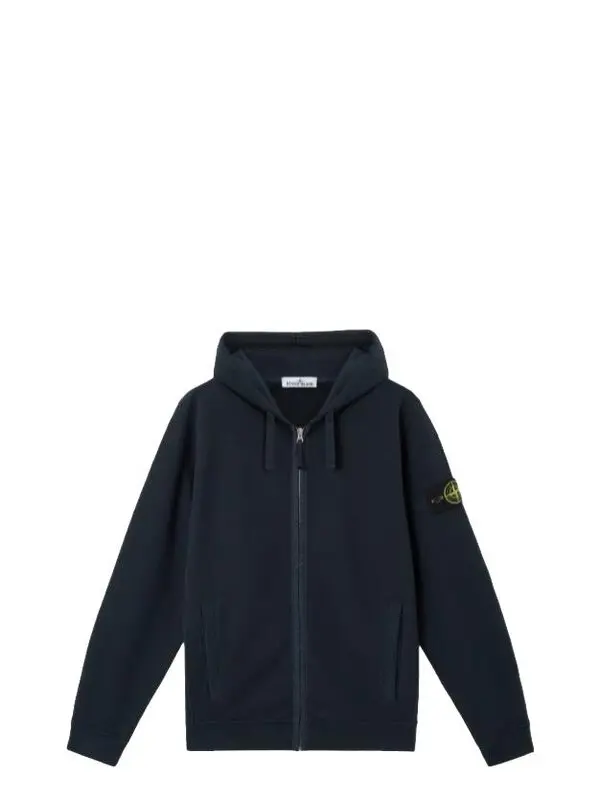 Stone Island Zip-up Hoodie - Navy Blue