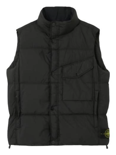 Stone Island Logo Patch High Neck Gilet - Black