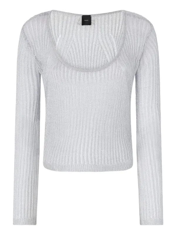 Pinko Crewneck Knitted Jumper With Long Sleeves - White