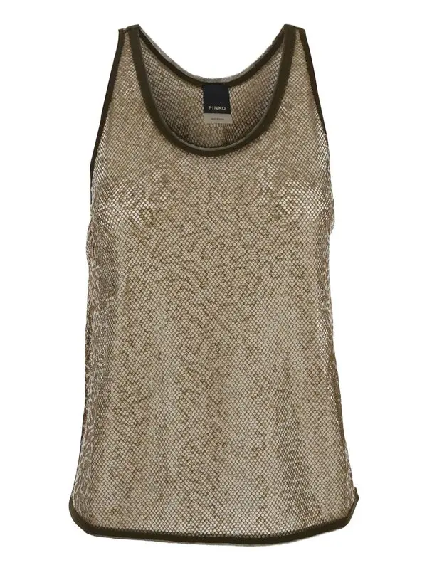 Pinko Sleeveless Sequined Tank Top - Nude