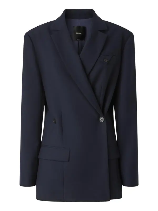 Pinko Double-breasted Tailored Blazer - Midnight Blue
