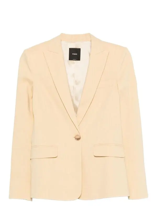 Pinko Single-breasted Blazer With Notched Lapel And Vented Back - Giallo Canna