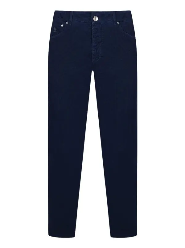 Brunello Cucinelli Belt Loop Corduroy Pants - Blue