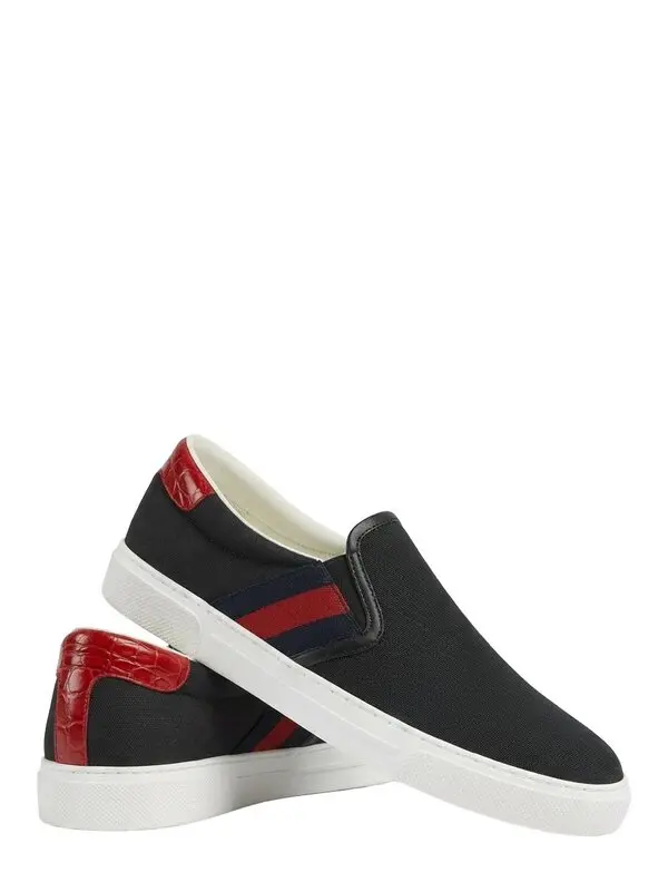 Gucci Ace Slip-on Sneakers With Web Detail - Black