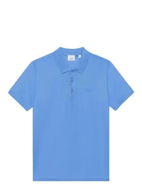 Burberry Pull-down Short-sleeved Polo Shirt - Blue