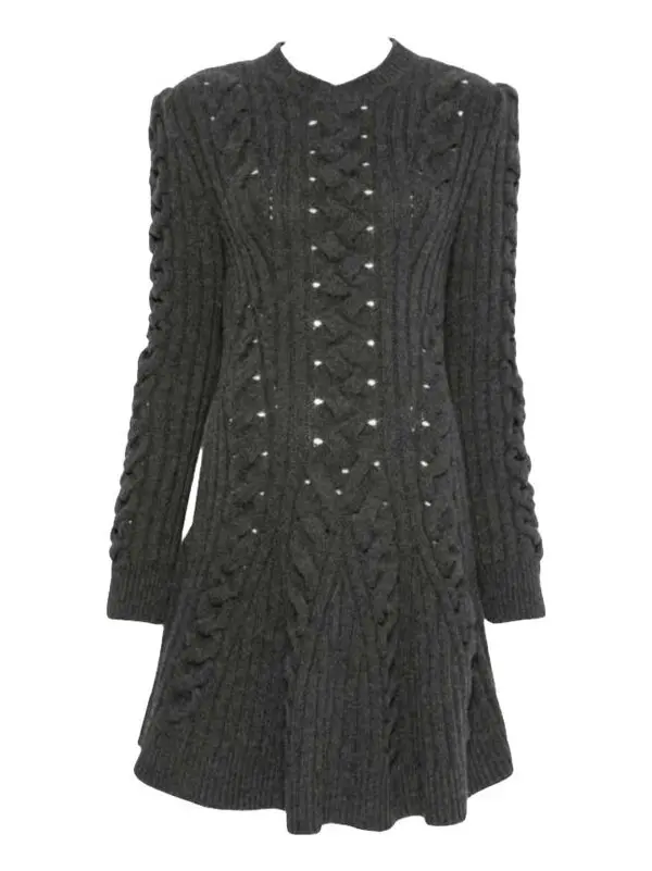 Alexander McQueen Cable Knit Mini Dress - Grey