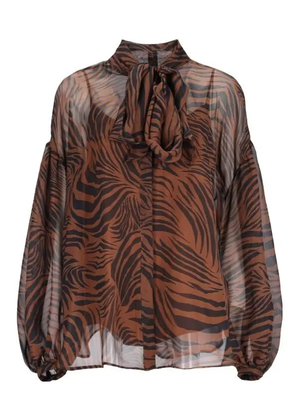 Max Mara Printed Long Sleeve Shirt - Red