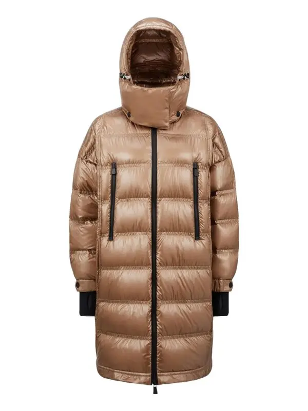 Moncler Rochelair" Long Down Coat - Beige