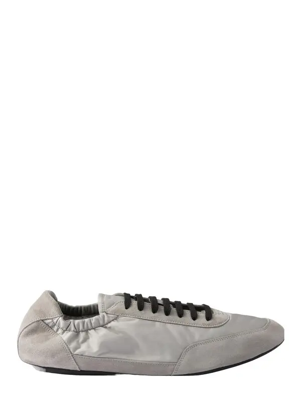 Prada Re-nylon And Suede Elasticized Sneakers - Cloud Ash