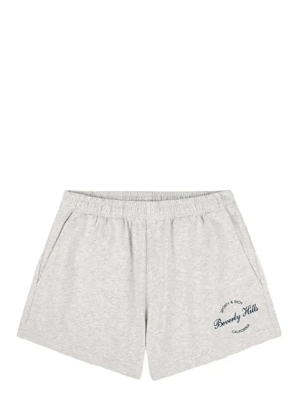SPORTY  RICH Sporty & Rich Elastic Waist Shorts With 'beverly Hills' Print - No