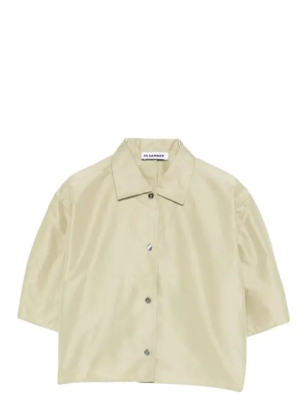 JIL SANDER Short-sleeved Collared Button-up Shirt - Light Green