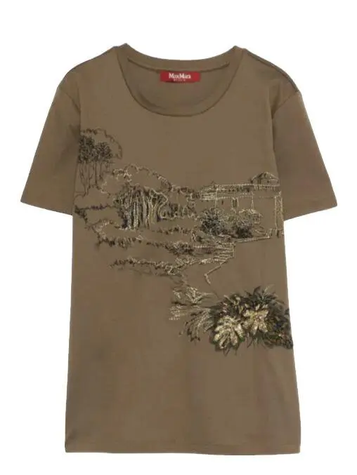 Max Mara Embellished T-shirt - Green
