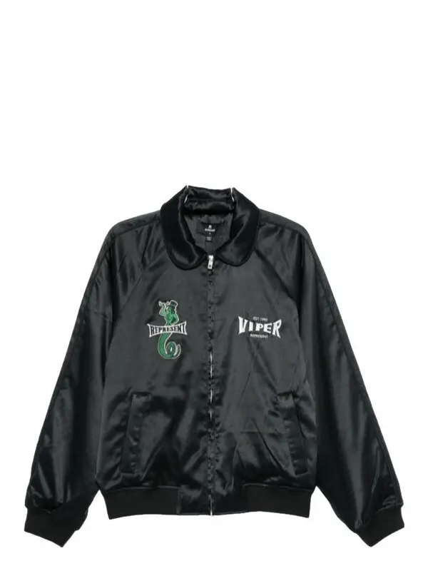 REPRESENT Long-sleeved Zip-up Jacket - Black
