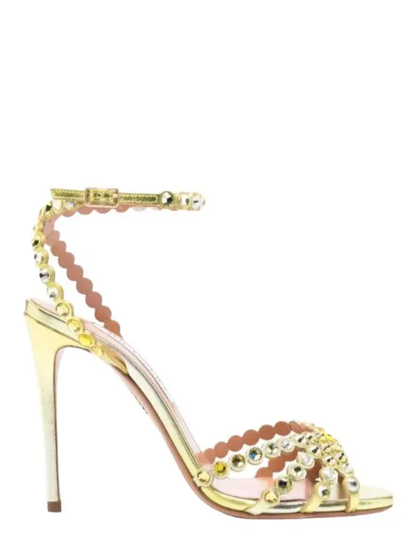 AQUAZZURA Tequila Embellished Sandals - Nude