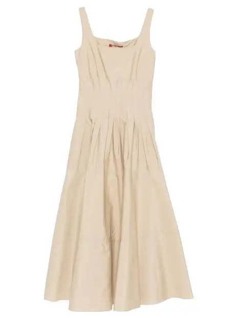 Max Mara Pleated Midi Dress - Nude