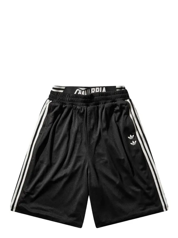 ADIDAS X WILLY CHAVARRIA Willy Chavarria X Adidas Originals Embroidered 3-stripes Shorts - Black