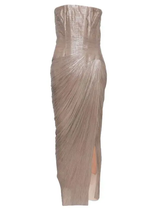MARIA LUCIA HOHAN Sleeveless Strapless Dress With Asymmetrical Hem - Nude