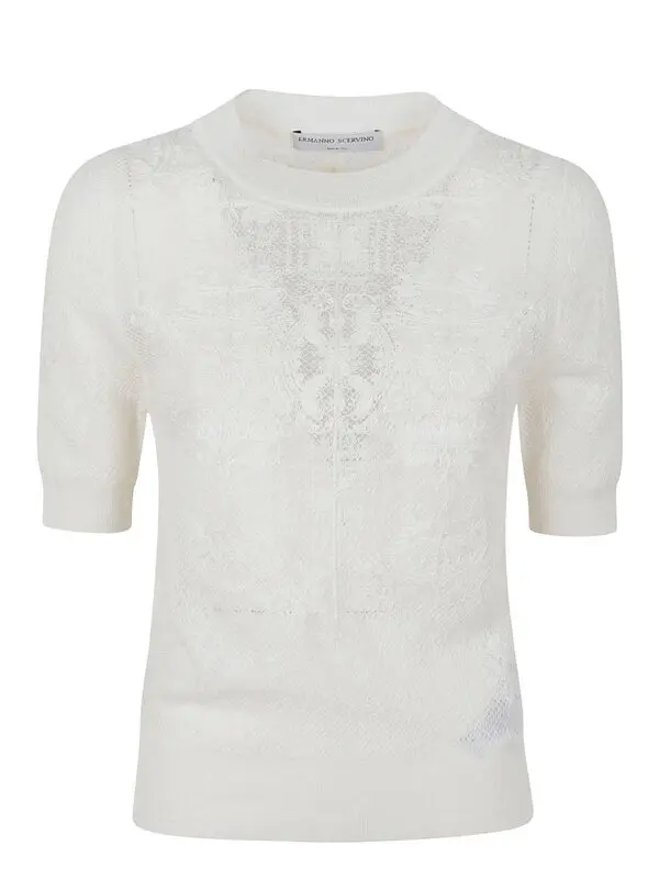Ermanno Scervino Short-sleeved Knitwear - White