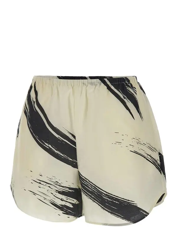 Loulou De Saison Elasticated Printed Shorts - Ivoryblack