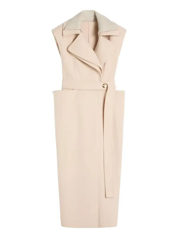 Sportmax Sleeveless Belted Coat - Nude