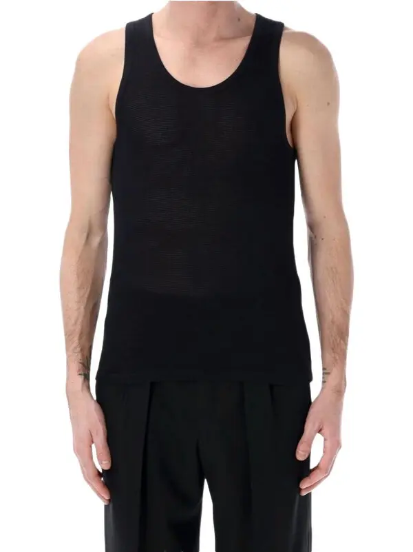 TOM FORD Perforated Knit Tank Top - Black