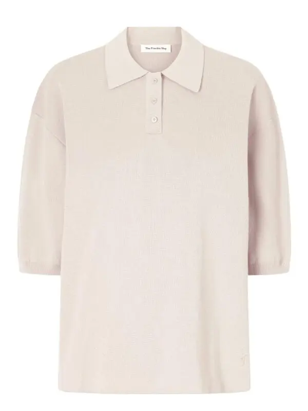 THE FRANKIE SHOP Nola Knitted Polo Shirt - Gray
